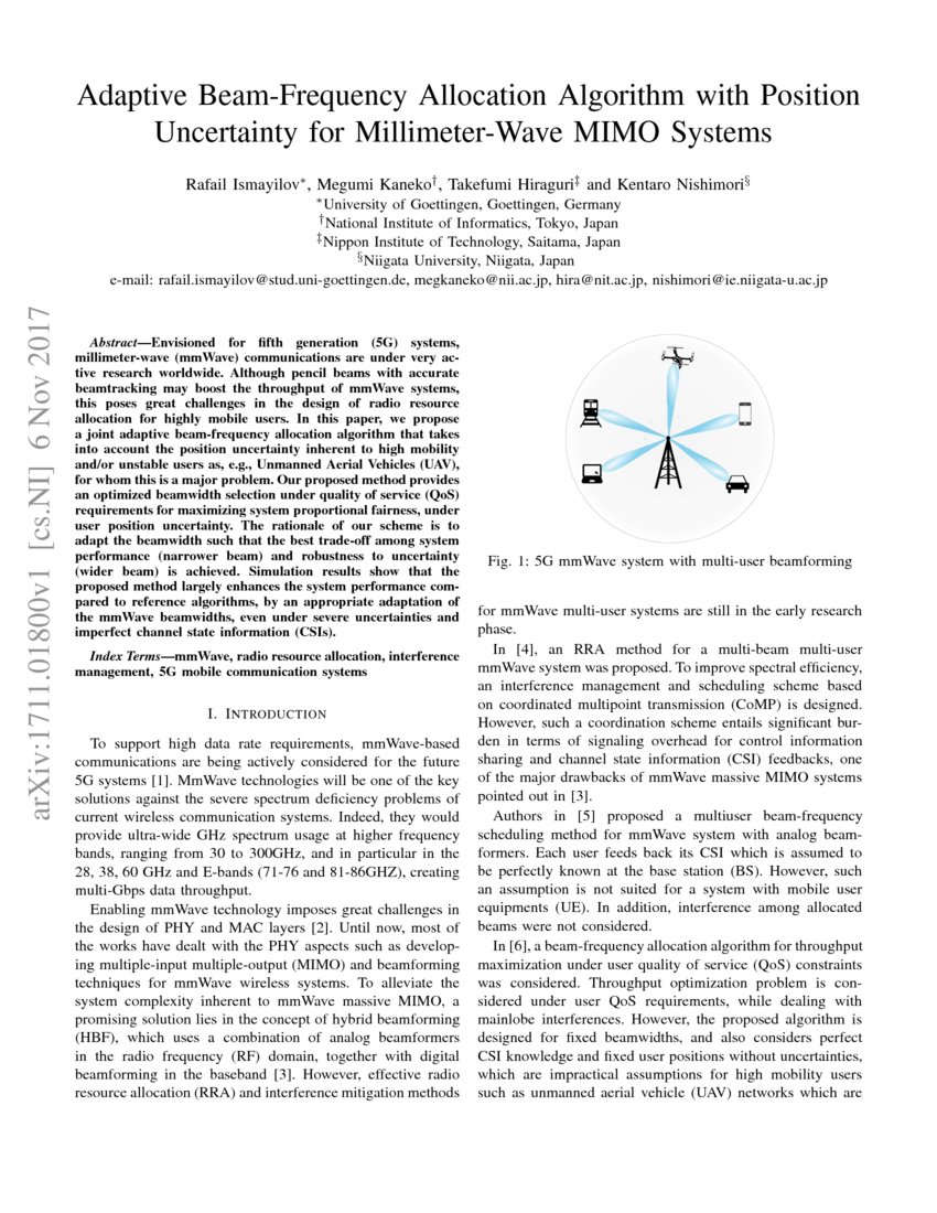 Adaptive Beam-Frequency Allocation Algorithm with Position Uncertainty ...