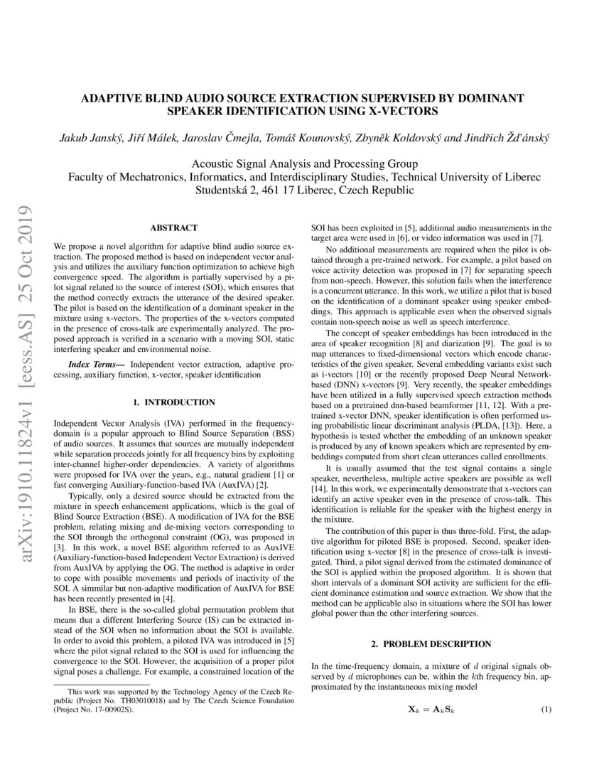 Adaptive Blind Audio Source Extraction Supervised By Dominant Speaker