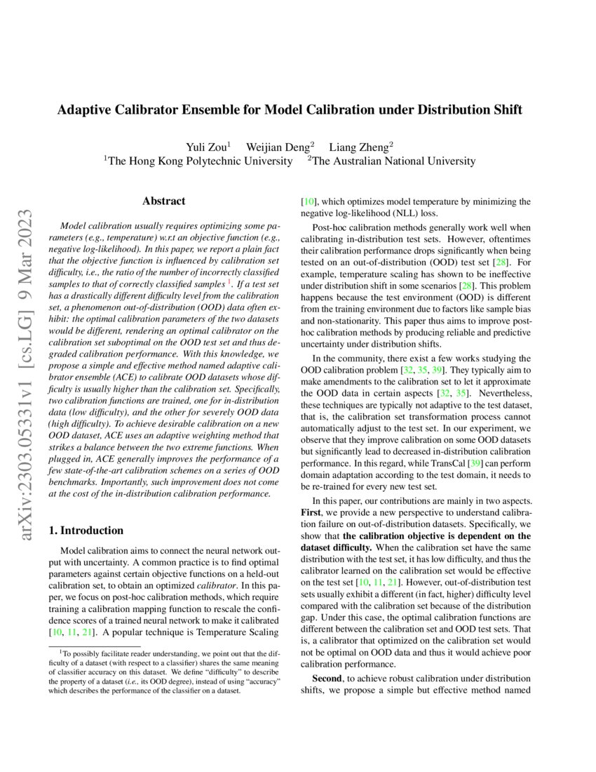 Adaptive Calibrator Ensemble For Model Calibration Under Distribution