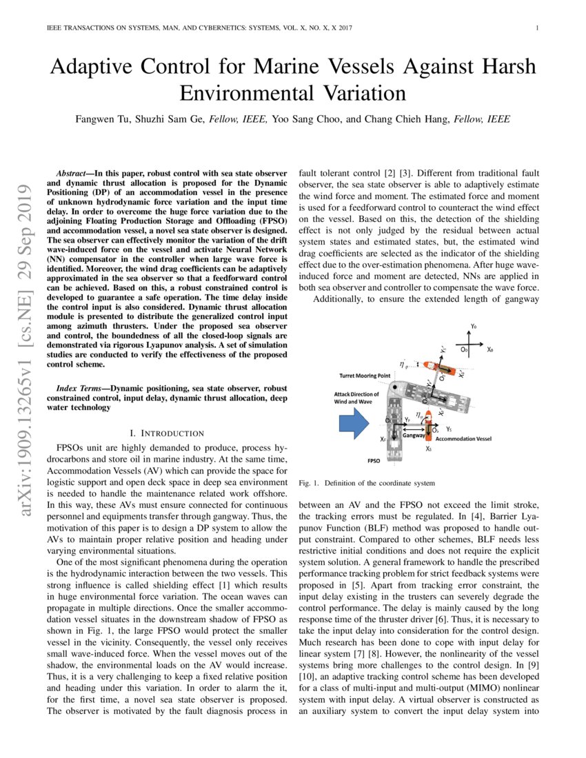 Adaptive Control for Marine Vessels Against Harsh Environmental ...