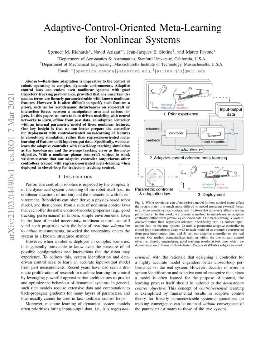 Adaptive-Control-Oriented Meta-Learning for Nonlinear Systems | DeepAI Adaptive-Control-Oriented Meta-Learning for Nonlinear Systems | DeepAI