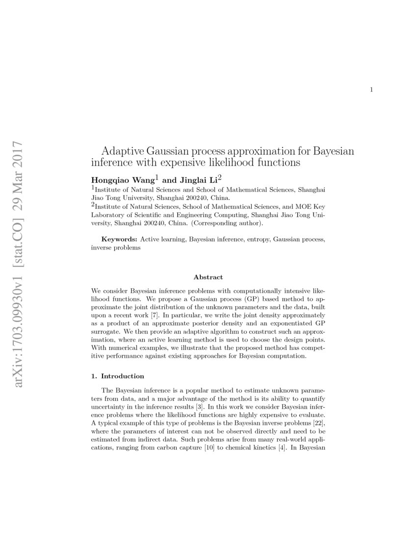 Adaptive Gaussian Process Approximation For Bayesian Inference With 3025