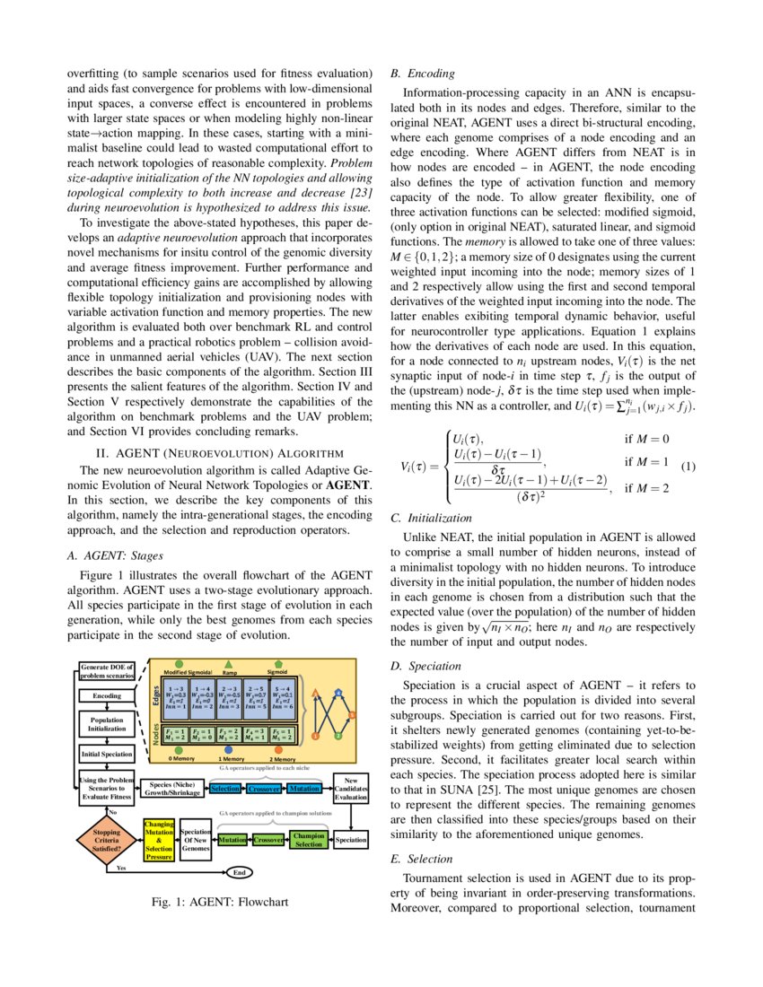 Adaptive Genomic Evolution of Neural Network Topologies (AGENT) for ...