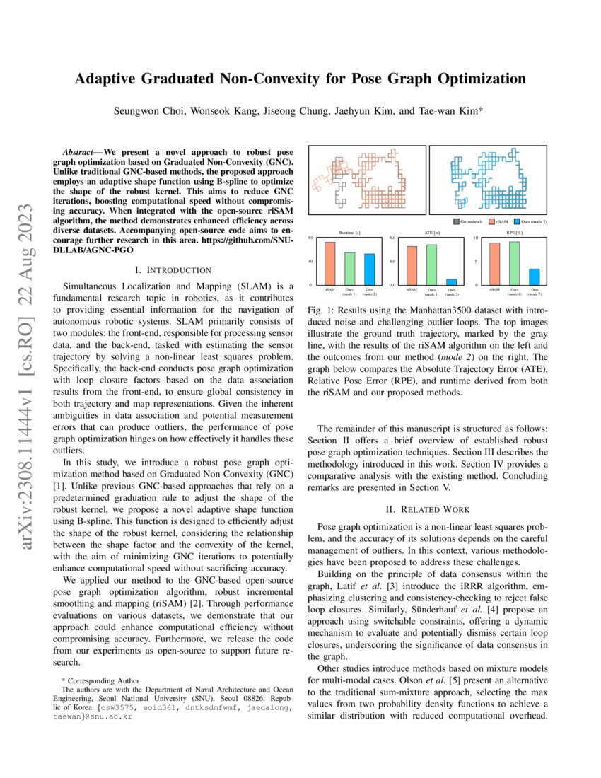 Adaptive Graduated Non-Convexity for Pose Graph Optimization | DeepAI