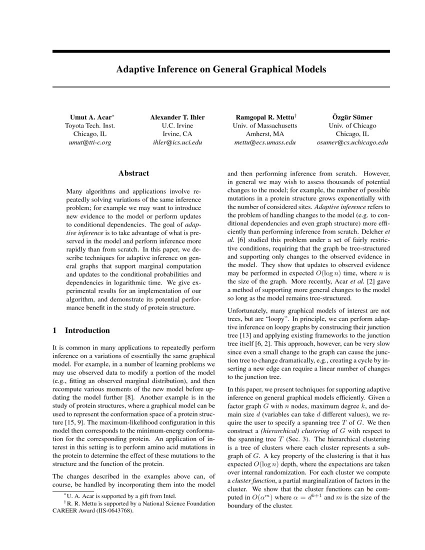 Adaptive Inference on General Graphical Models | DeepAI Adaptive Inference on General Graphical Models | DeepAI
