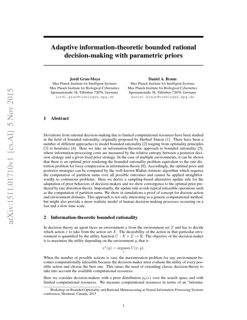 Adaptive information-theoretic bounded rational decision-making with ...