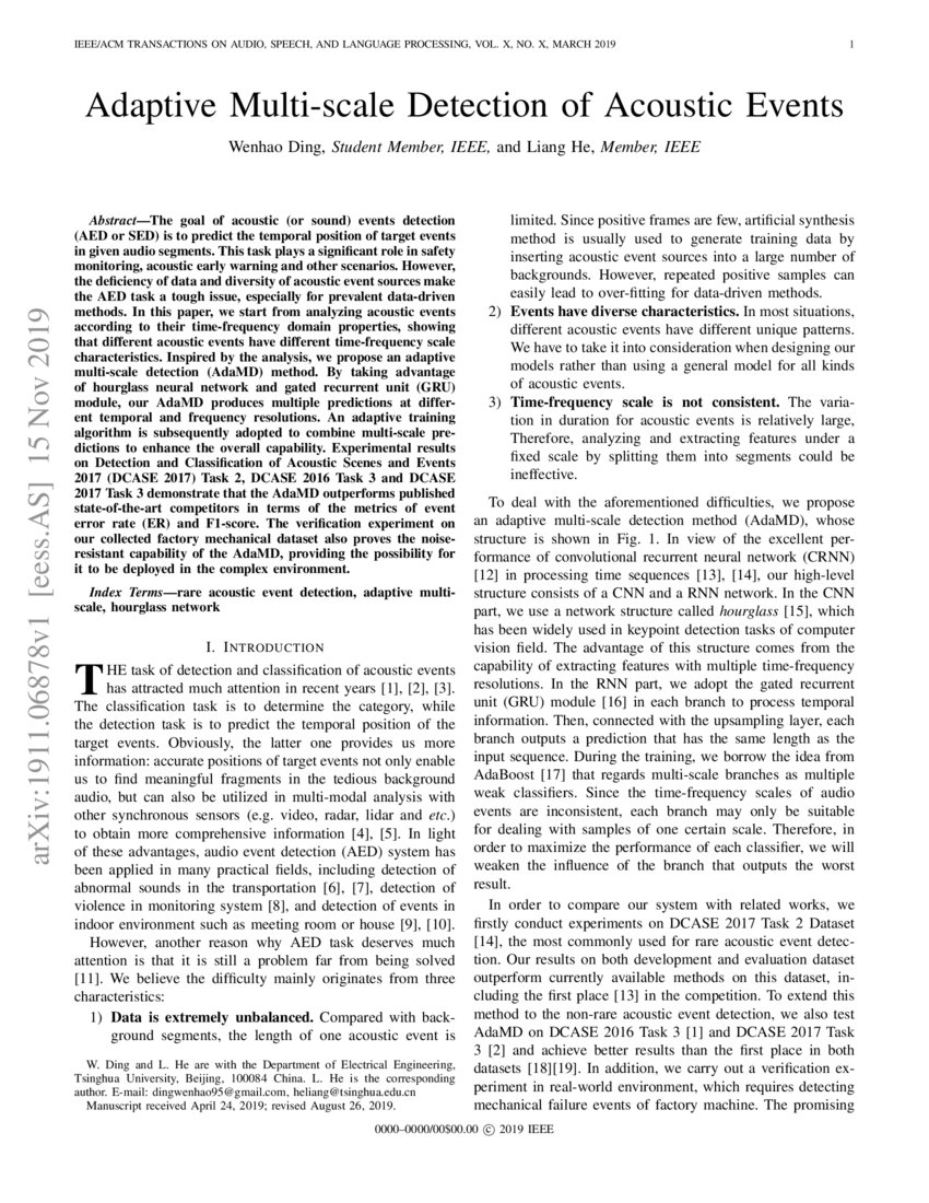Adaptive Multi Scale Detection Of Acoustic Events Deepai
