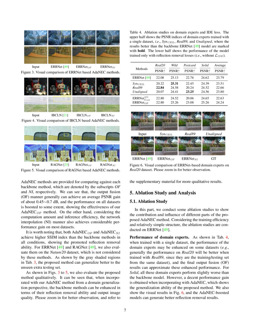 Adaptive Network Combination for Single-Image Reflection Removal: A Domain Generalization ...