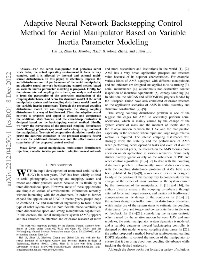 Adaptive Neural Network Backstepping Control Method For Aerial 1362