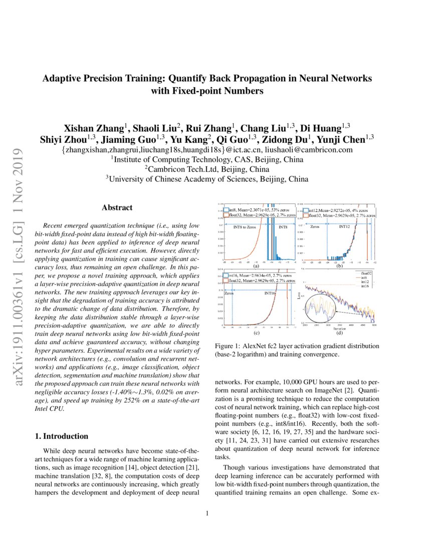 Adaptive Precision Training: Quantify Back Propagation in Neural Networks with Fixed-point ...