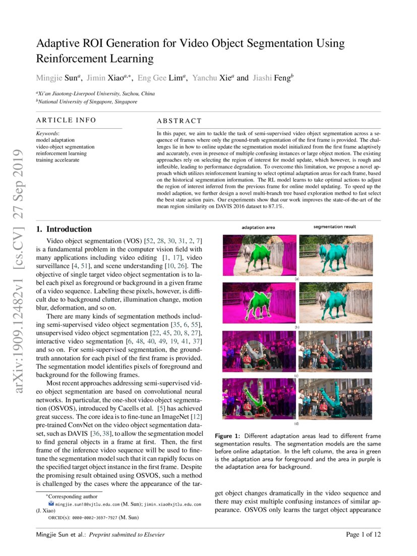 Adaptive ROI Generation for Video Object Segmentation Using ... Adaptive ROI Generation for Video Object Segmentation Using ...