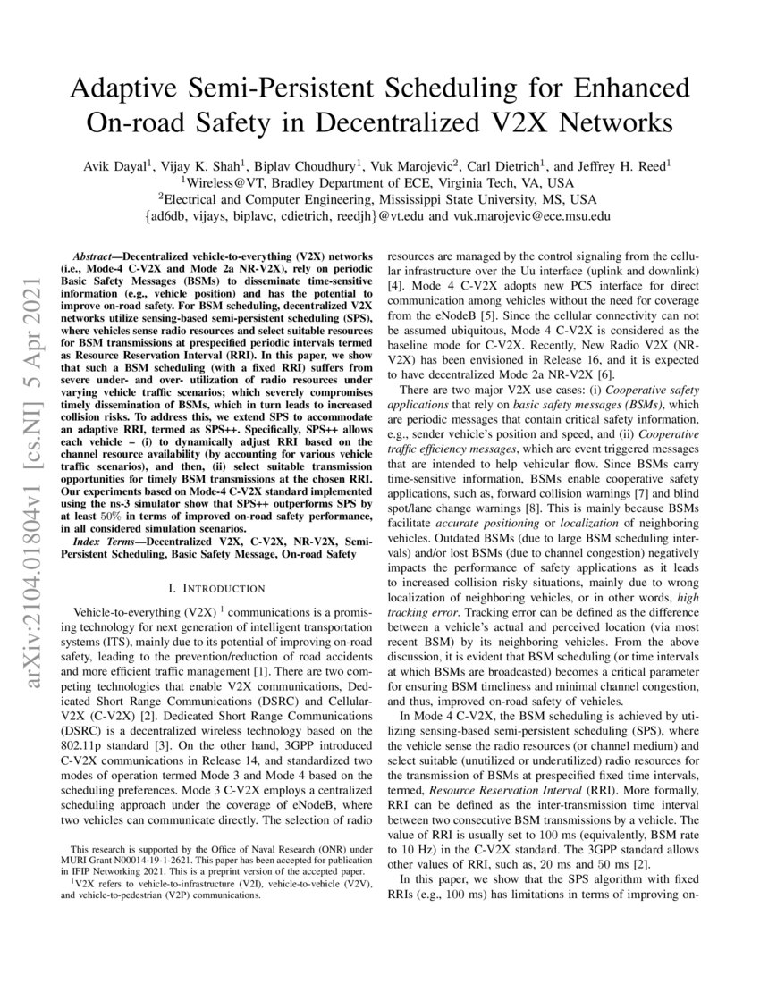 Adaptive Semi Persistent Scheduling For Enhanced On Road Safety In Decentralized V2x Networks