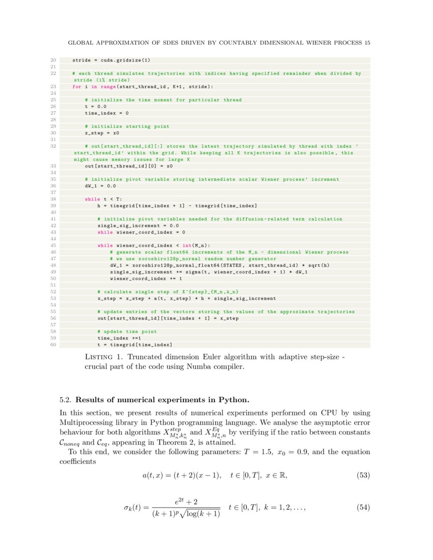 Adaptive step-size control for global approximation of SDEs driven by countably dimensional ...
