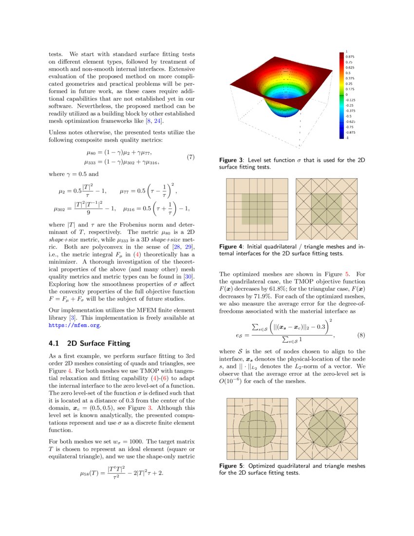 Adaptive Surface Fitting and Tangential Relaxation for High-Order Mesh Optimization | DeepAI