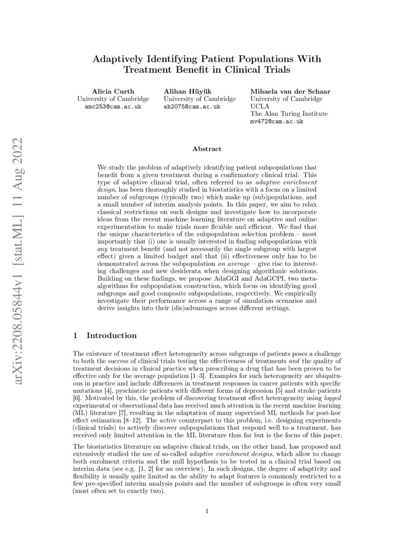 Adaptively Identifying Patient Populations With Treatment Benefit in ...