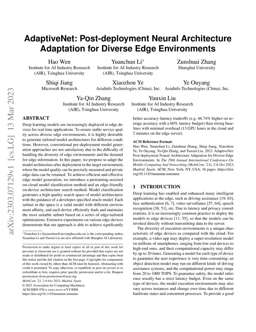 Adaptivenet Post Deployment Neural Architecture Adaptation For Diverse