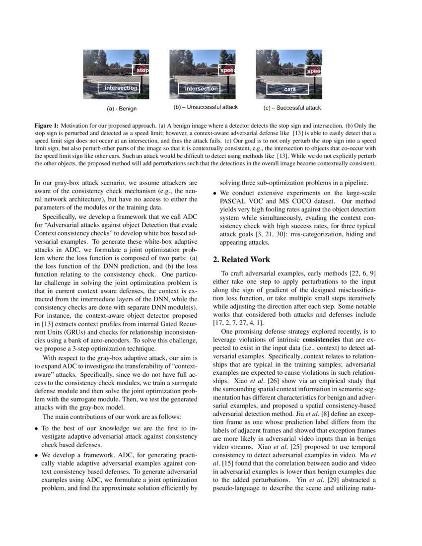 Adc Adversarial Attacks Against Object Detection That Evade Context Consistency Checks Deepai