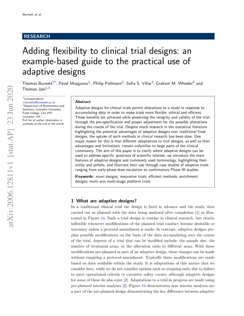 Adding flexibility to clinical trial designs: an example-based guide to ...