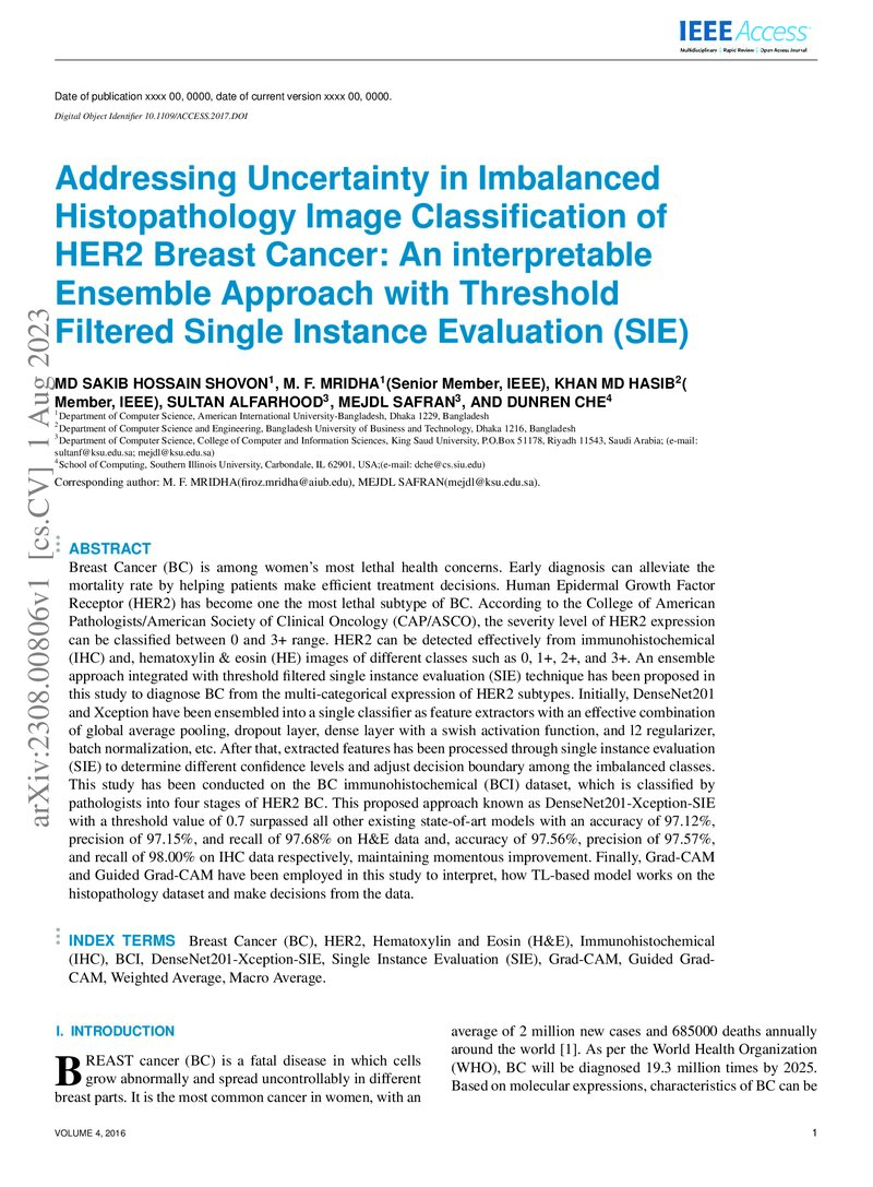 Addressing Uncertainty in Imbalanced Histopathology Image ...