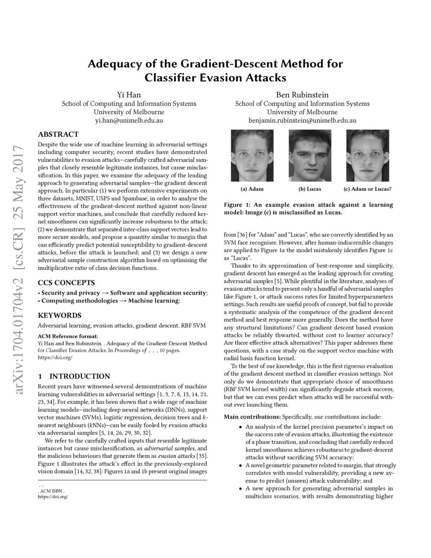 Adequacy of the Gradient-Descent Method for Classifier Evasion Attacks ...