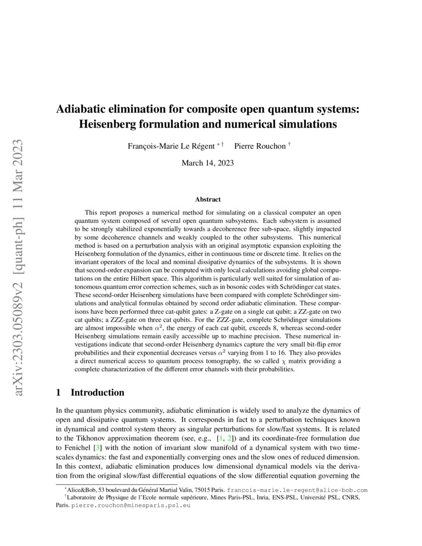 Adiabatic elimination for composite open quantum systems: Heisenberg ...