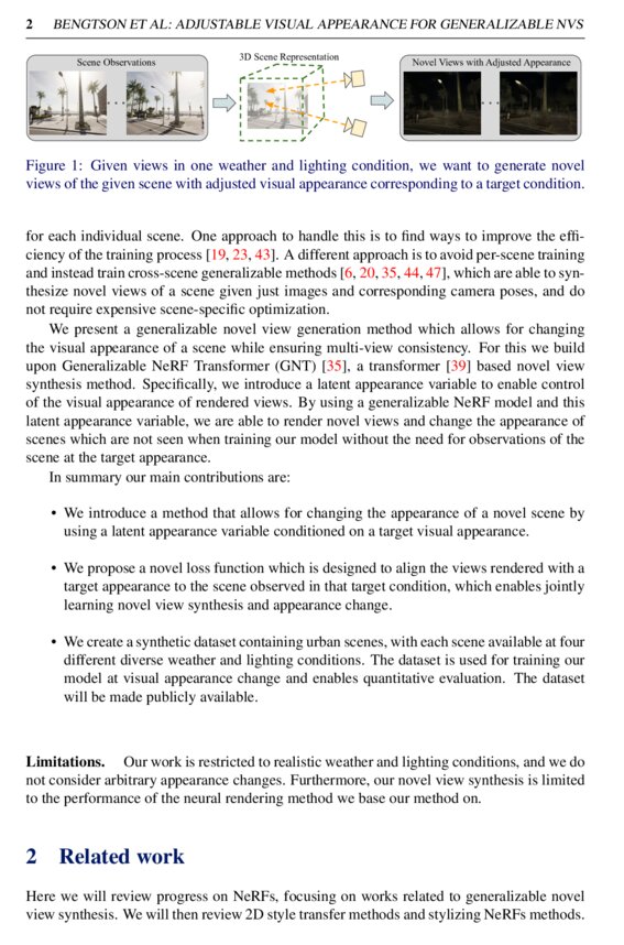 Adjustable Visual Appearance for Generalizable Novel View Synthesis | DeepAI