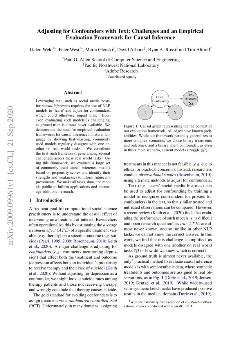 Adjusting For Confounders With Text Challenges And An Empirical