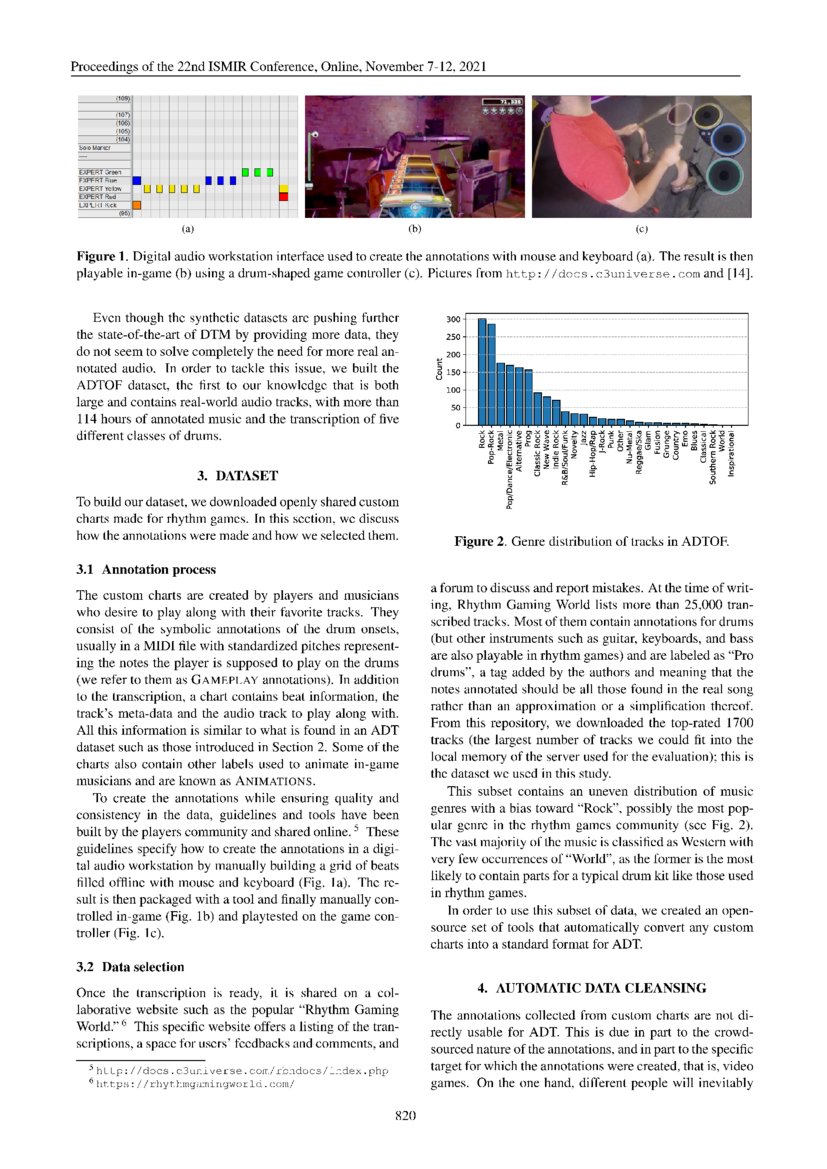 ADTOF: A large dataset of non-synthetic music for automatic drum transcription | DeepAI