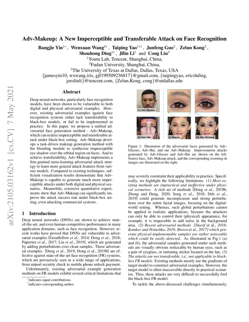 Adv-Makeup: A New Imperceptible and Transferable Attack on Face ...