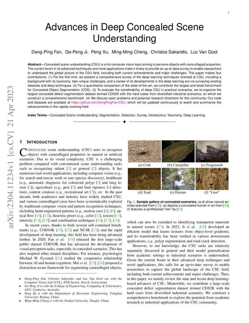 Advances in Deep Concealed Scene Understanding | DeepAI