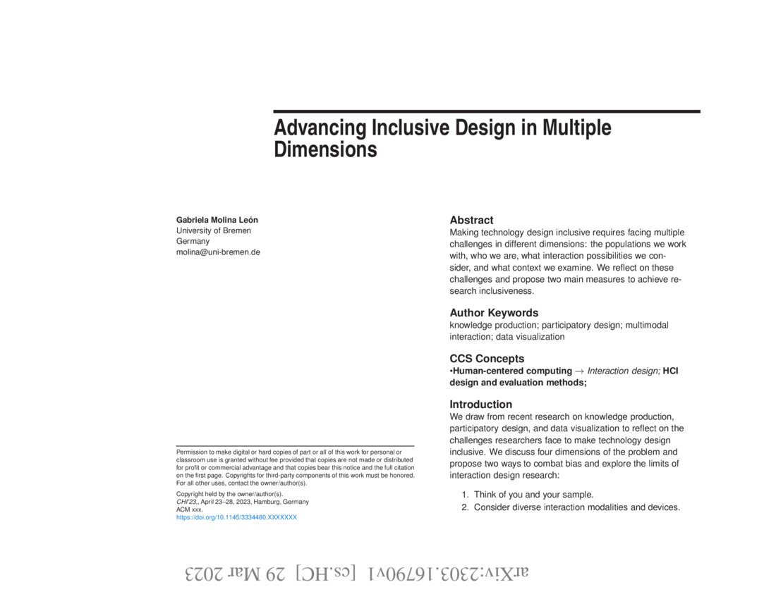 Advancing Inclusive Design in Multiple Dimensions | DeepAI