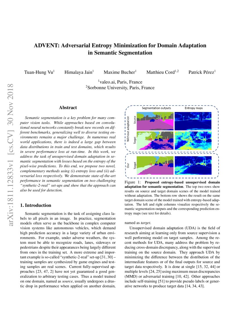 Advent Adversarial Entropy Minimization For Domain Adaptation In