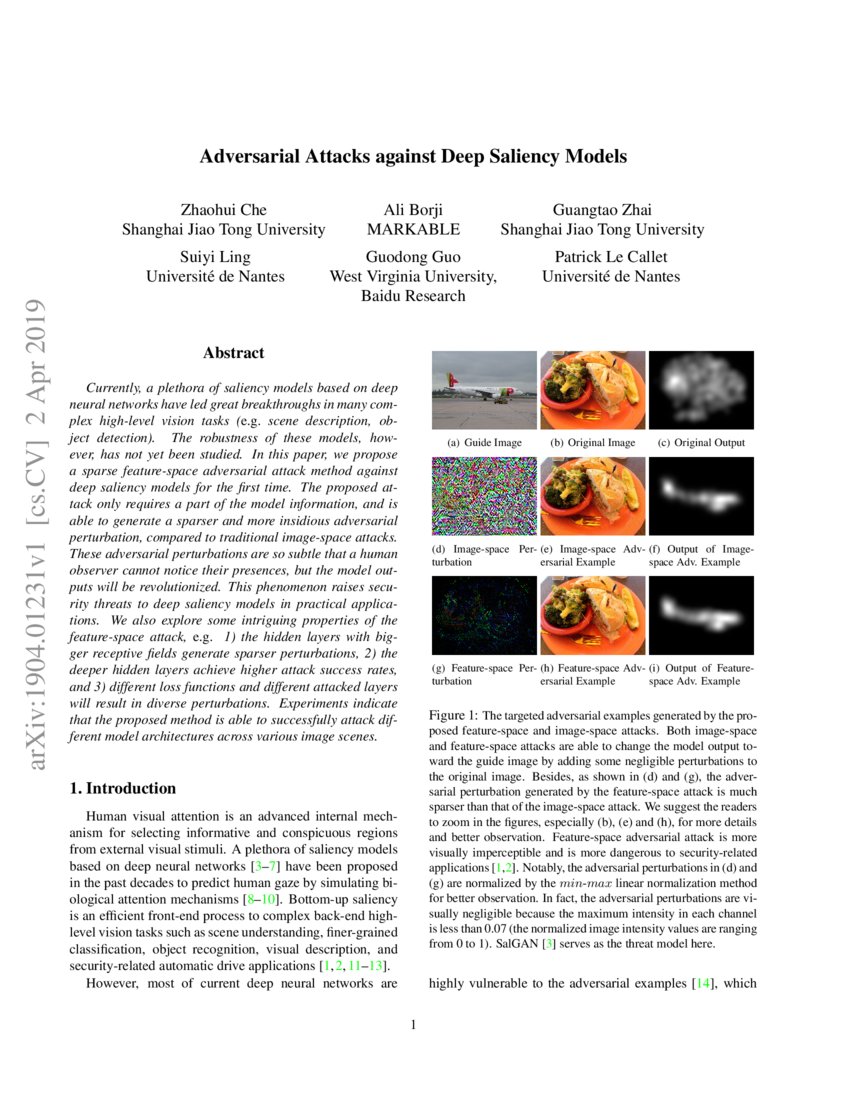Adversarial Attacks against Deep Saliency Models | DeepAI