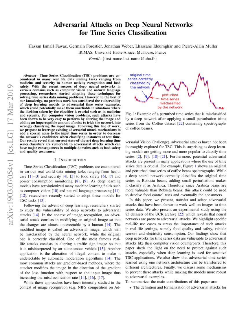 Adversarial Attacks On Deep Neural Networks For Time Series