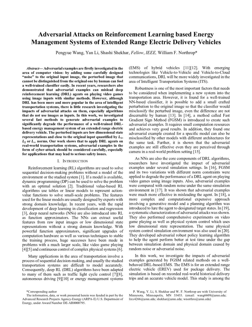 Adversarial Attacks On Reinforcement Learning Based Energy Management Systems Of Extended Range
