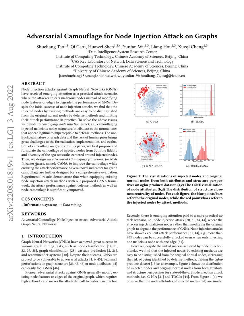 Adversarial Camouflage for Node Injection Attack on Graphs | DeepAI