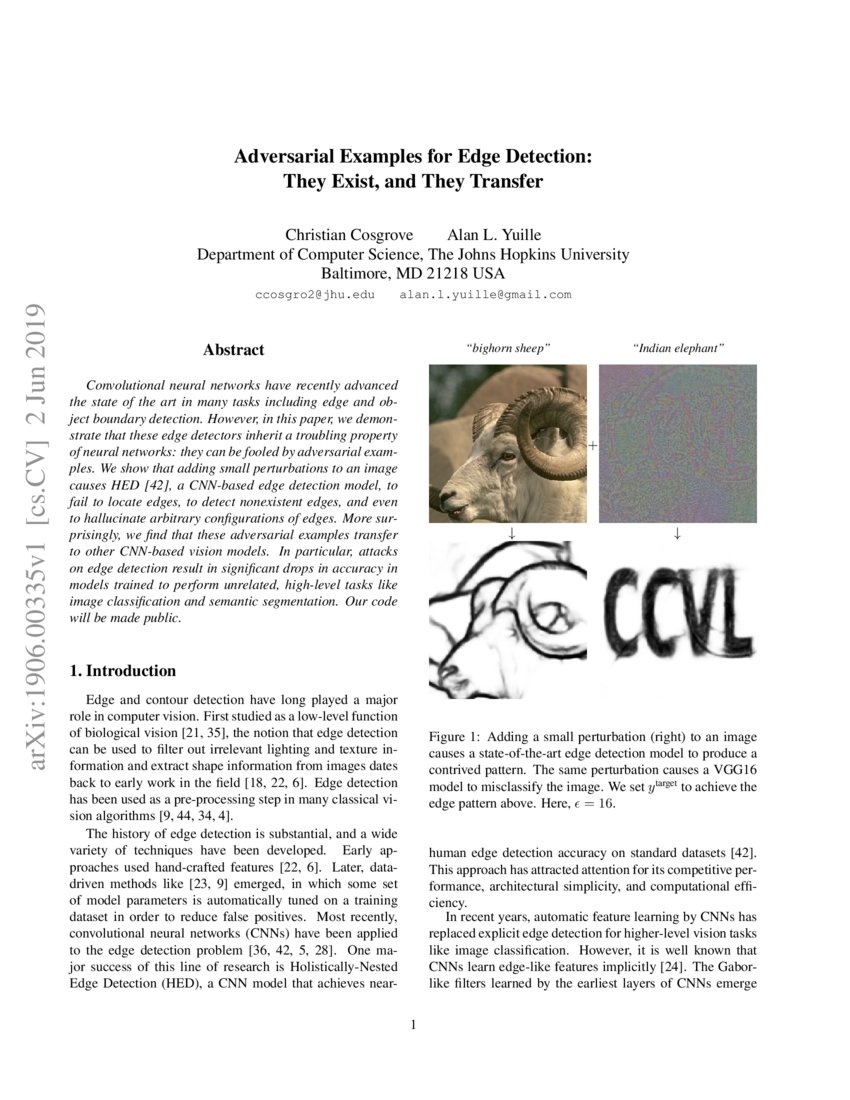 Adversarial Examples for Edge Detection: They Exist, and They Transfer ...