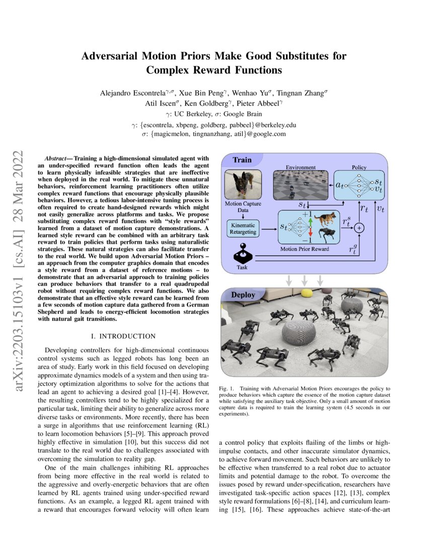 Adversarial Motion Priors Make Good Substitutes for Complex Reward ...