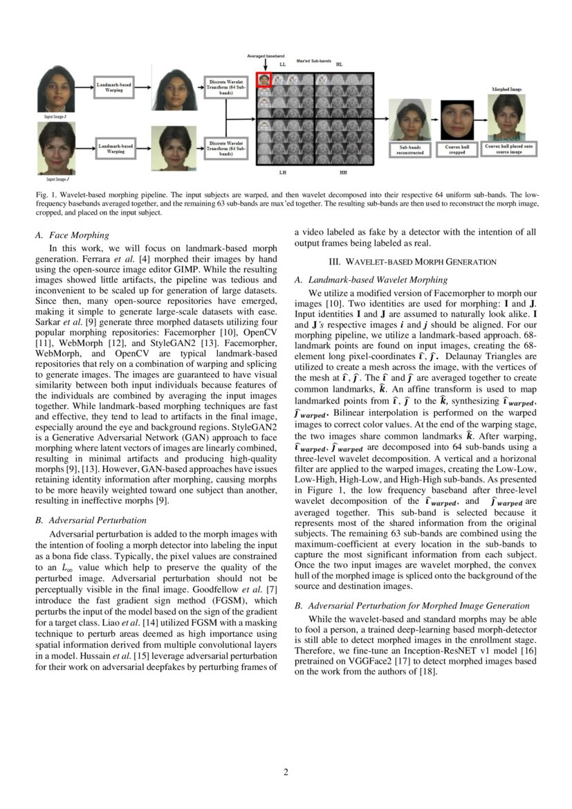 Adversarially Perturbed Wavelet-based Morphed Face Generation | DeepAI