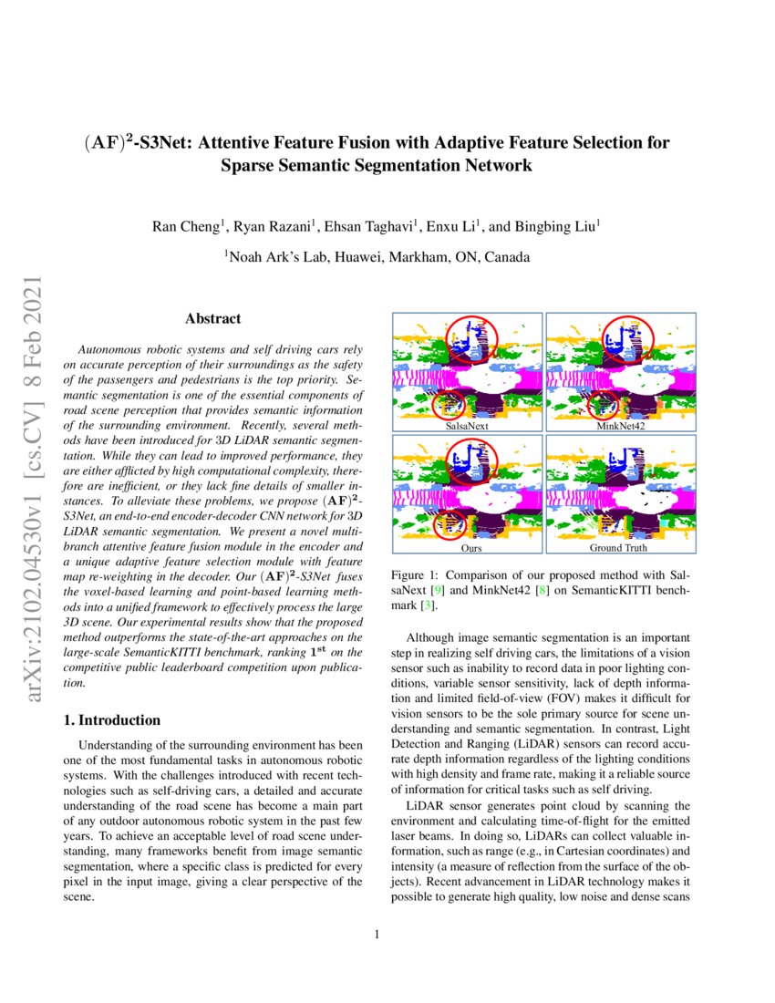(AF)2-S3Net: Attentive Feature Fusion with Adaptive Feature Selection for Sparse Semantic ...
