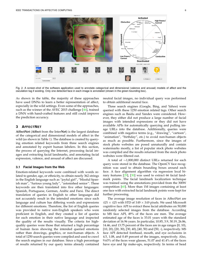 AffectNet: A Database for Facial Expression, Valence, and Arousal ...