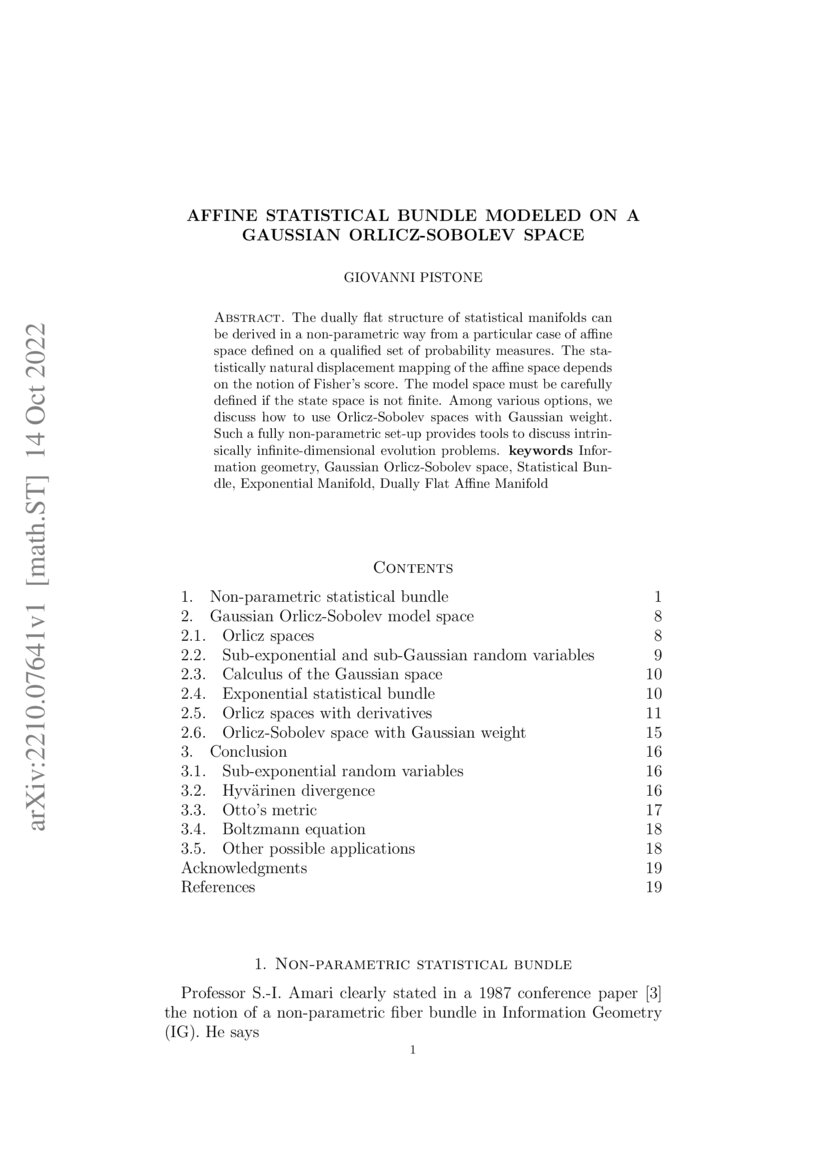 Affine Statistical Bundle Modeled On A Gaussian Orlicz Sobolev Space Deepai