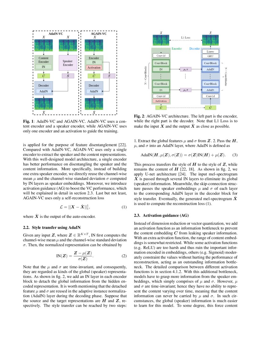 AGAIN-VC: A One-shot Voice Conversion using Activation Guidance and ...