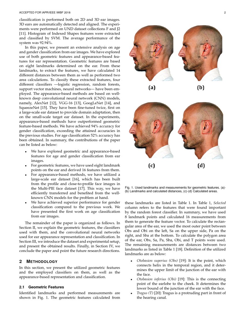 Age and Gender Classification From Ear Images | DeepAI