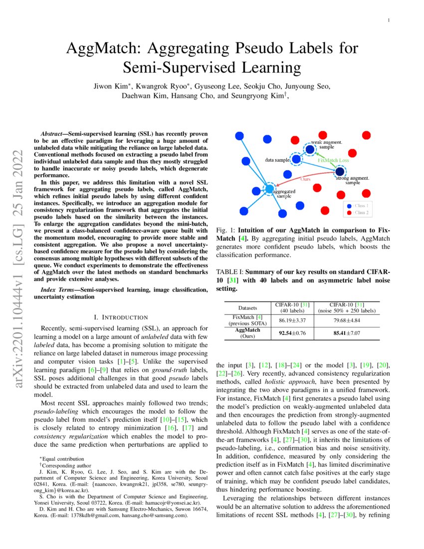 AggMatch: Aggregating Pseudo Labels for Semi-Supervised Learning | DeepAI