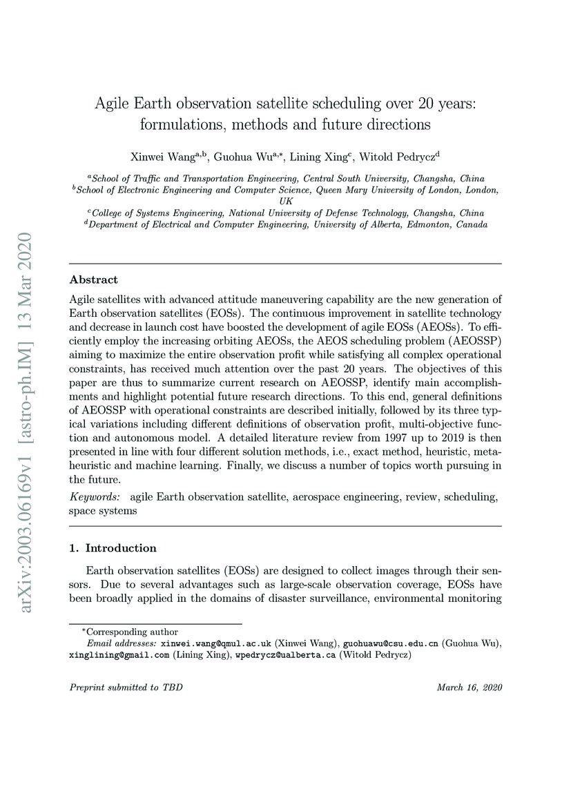 Agile Earth observation satellite scheduling over 20 years ...