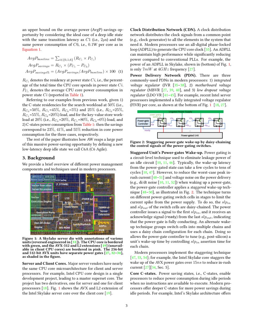 Agilewatts An Energy Efficient Cpu Core Idle State Architecture For Latency Sensitive Server
