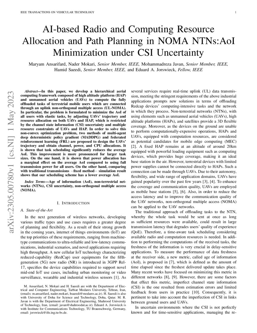 Ai Based Radio And Computing Resource Allocation And Path Planning In Noma Ntns Aoi