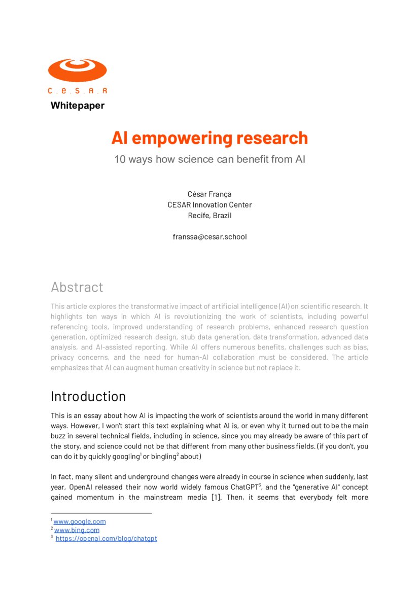 AI empowering research: 10 ways how science can benefit from AI | DeepAI