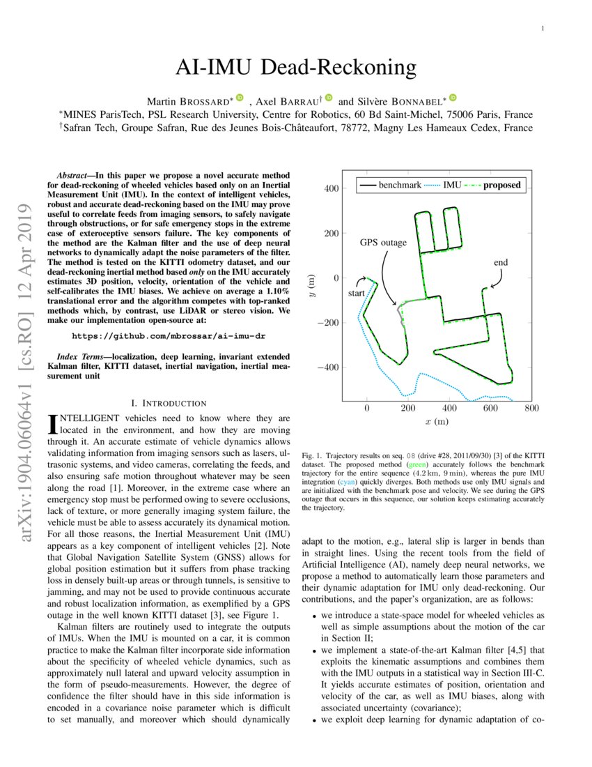 AI-IMU Dead-Reckoning | DeepAI